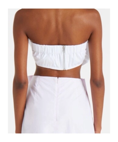 Simone Rocha Rosette Cotton Poplin Bandeau Top