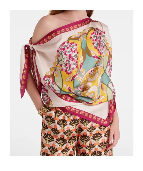 La DoubleJ Florette Placée Asymmetric Silk Twill Top