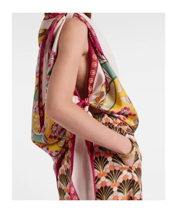La DoubleJ Florette Placée Asymmetric Silk Twill Top