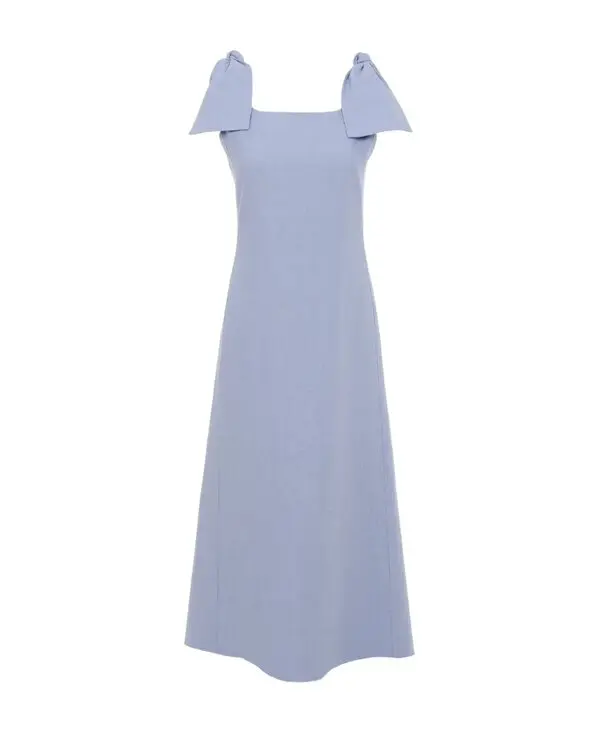 Chloé Bow-detailed Sleeveless Dress - Blue