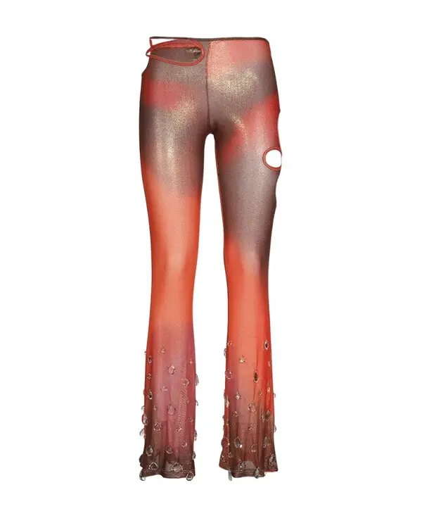 Gcds Sita Drops Flared Trousers - Red