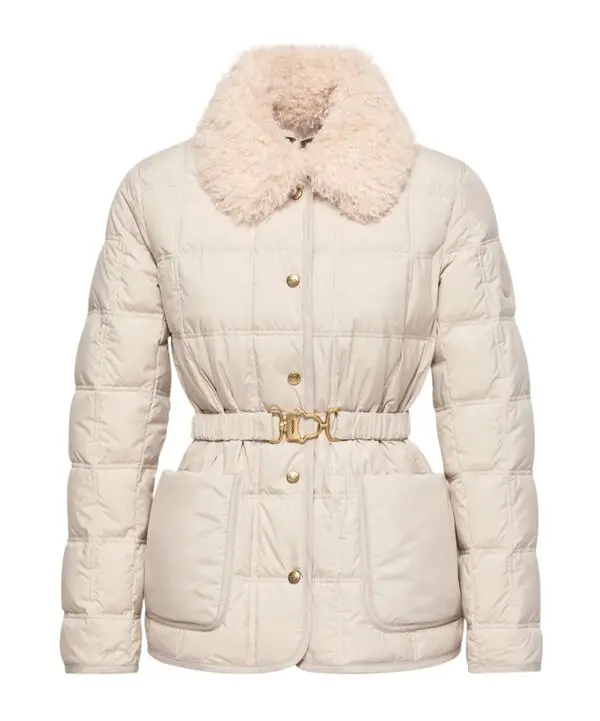 Moncler Cygnes Belted Short Down Jacket
