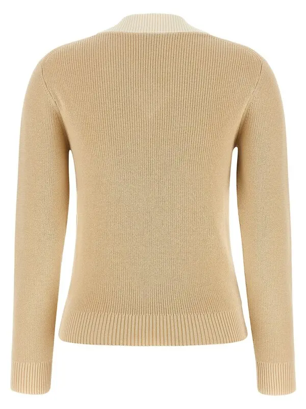 Loewe Long-sleeved V-neck Sweater - Beige/white