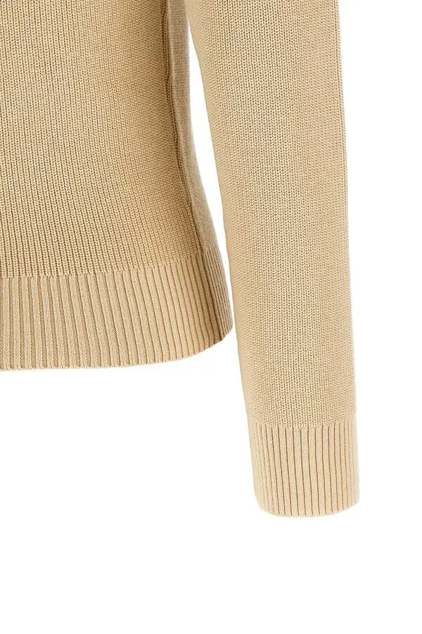 Loewe Long-sleeved V-neck Sweater - Beige/white