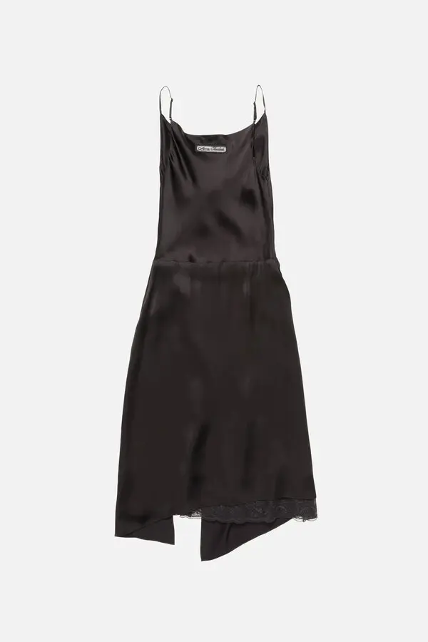 Acne Studios Draped Lace-trim Midi Dress - Dark Brown