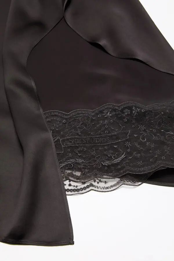 Acne Studios Draped Lace-trim Midi Dress - Dark Brown