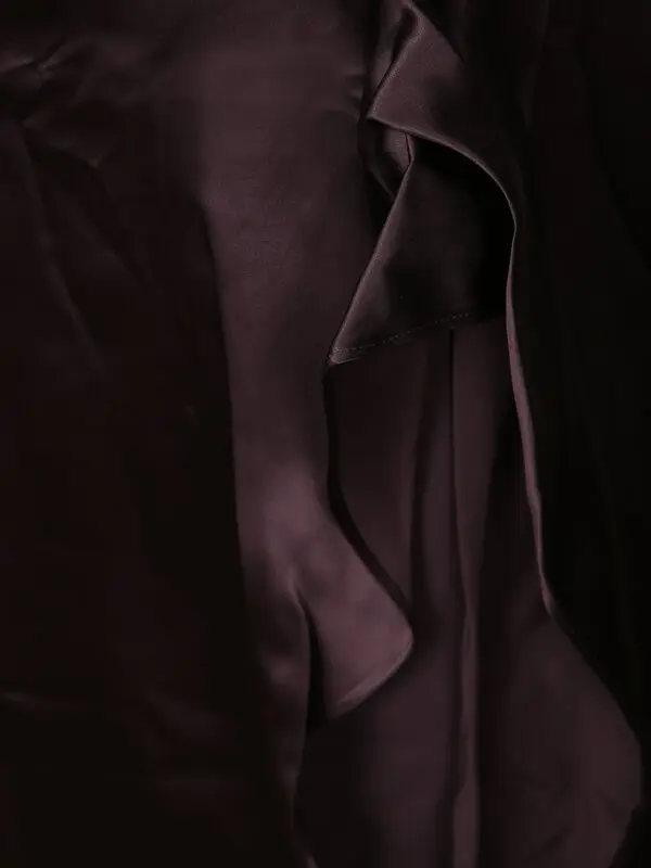 Acne Studios Draped Lace-trim Midi Dress - Dark Brown
