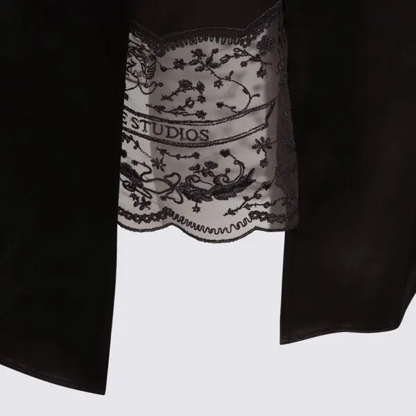 Acne Studios Draped Lace-trim Midi Dress - Dark Brown