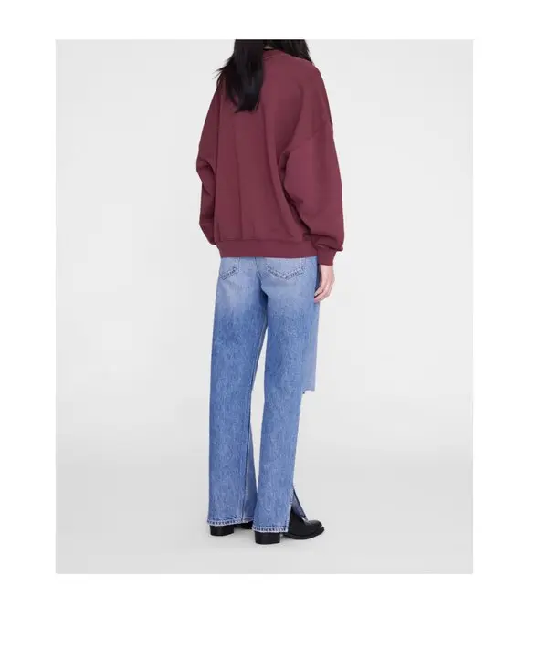 ANINE BING Miles Letterman Logo Sweatshirt - Fig