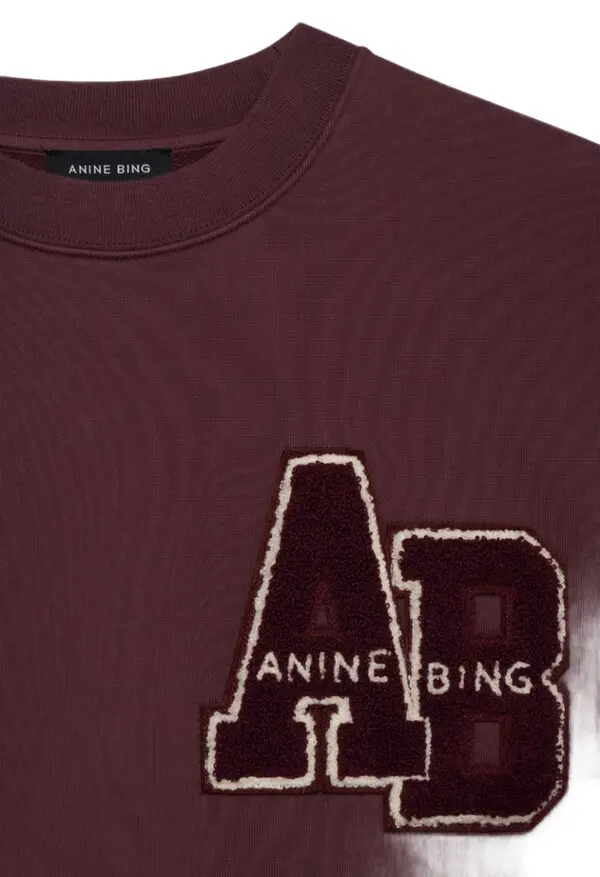 ANINE BING Miles Sweatshirt Letterman Burgundy