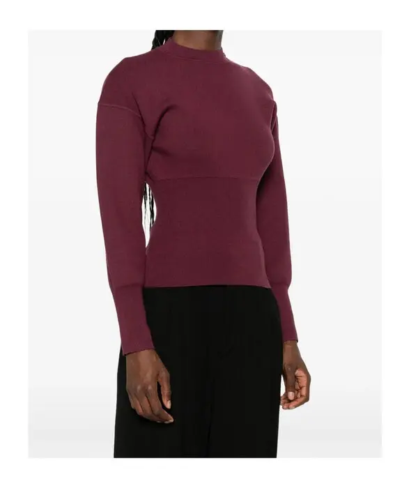 ANINE BING Panelled Mock-neck Sweater