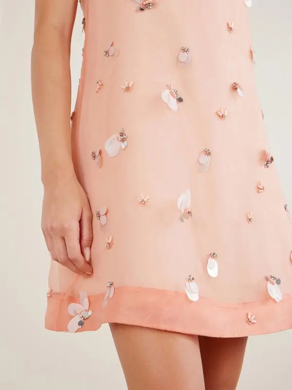 Simkhai Sumi Embellished Organza Mini Dress - Pink
