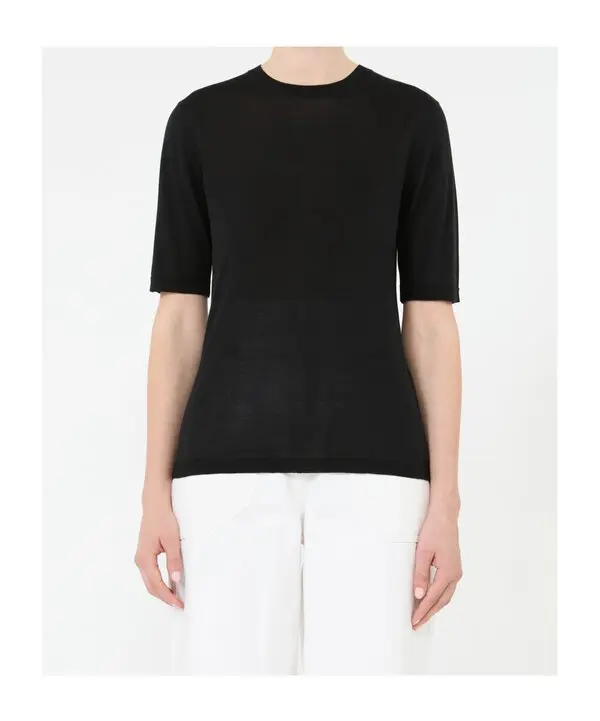 Max Mara Short-sleeved Knitted Top - Black