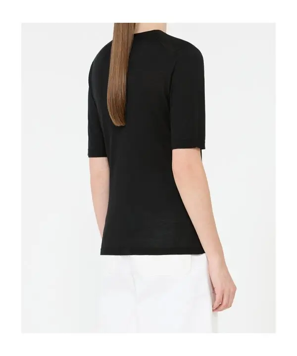 Max Mara Short-sleeved Knitted Top - Black