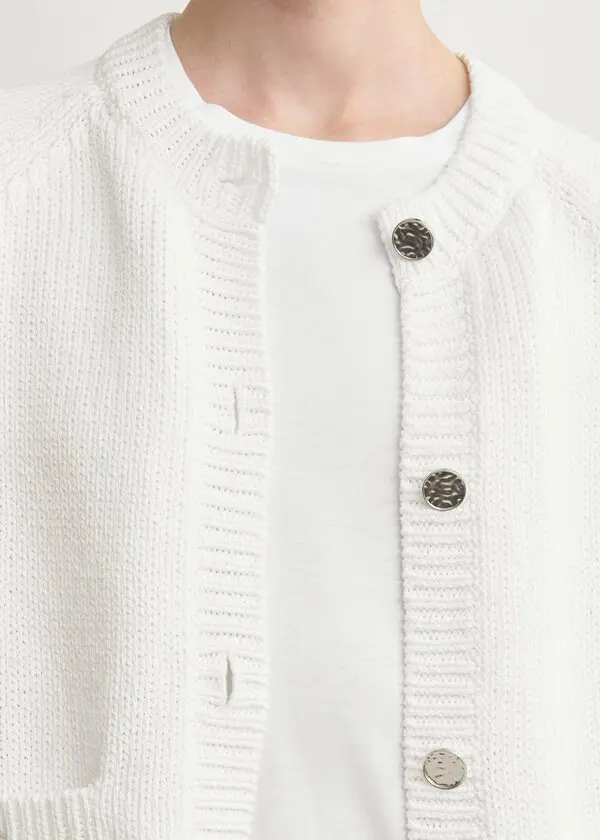 TOTEME Hammered Button Cotton Cardigan