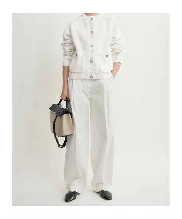 TOTEME Hammered Button Cotton Cardigan