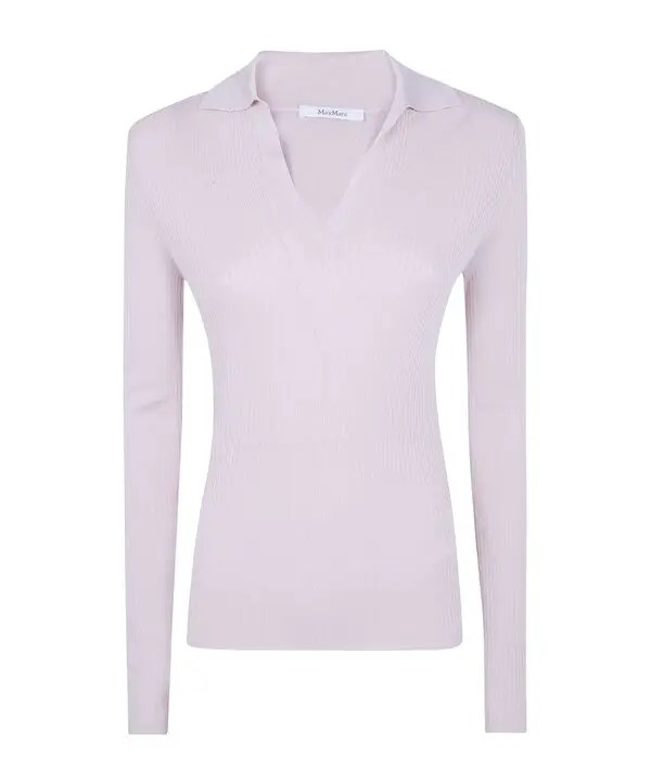 Max Mara Long-sleeve Knitted Polo Shirt - Purple
