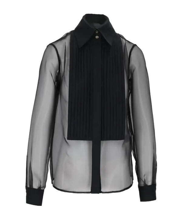 Elisabetta Franchi Organza And Cotton Fabric Shirt - Black