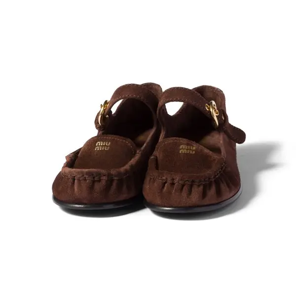 Miu Miu Suede Loafers With Buckle
