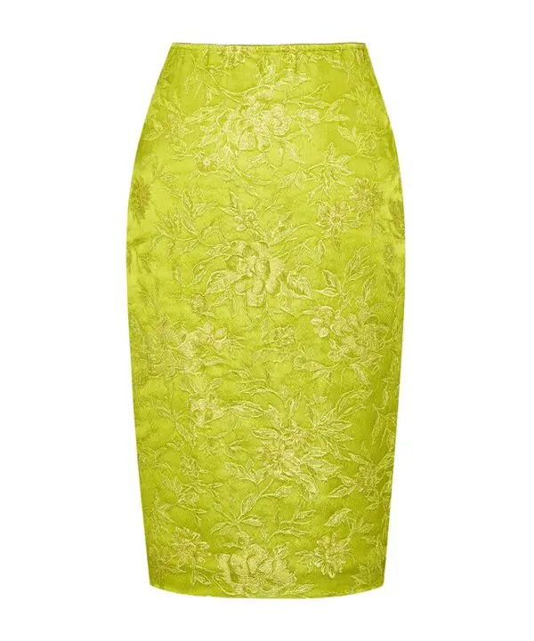Saint Laurent Brocade Midi Skirt