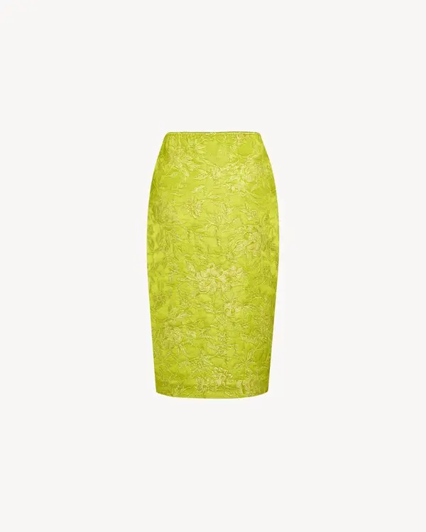 Saint Laurent Brocade Midi Skirt