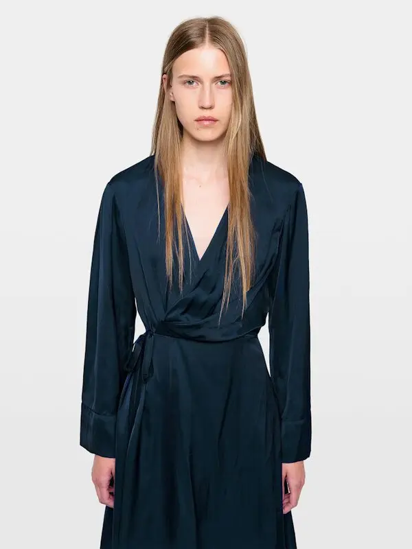 Zadig&Voltaire Remoir" Satin Midi Wrap Dress