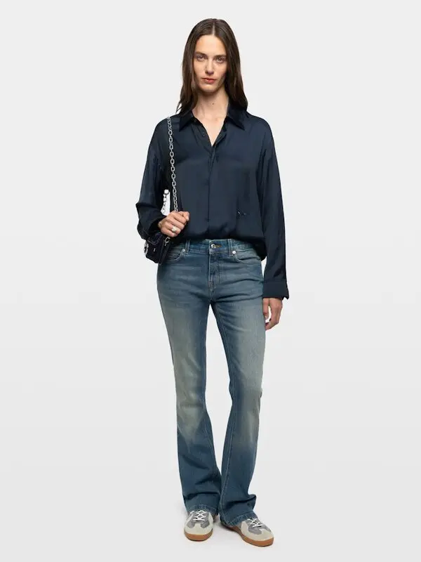 Zadig&Voltaire Tyrica Satin Shirt With Classic Collar