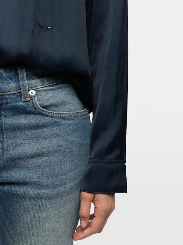 Zadig&Voltaire Tyrica Satin Shirt With Classic Collar