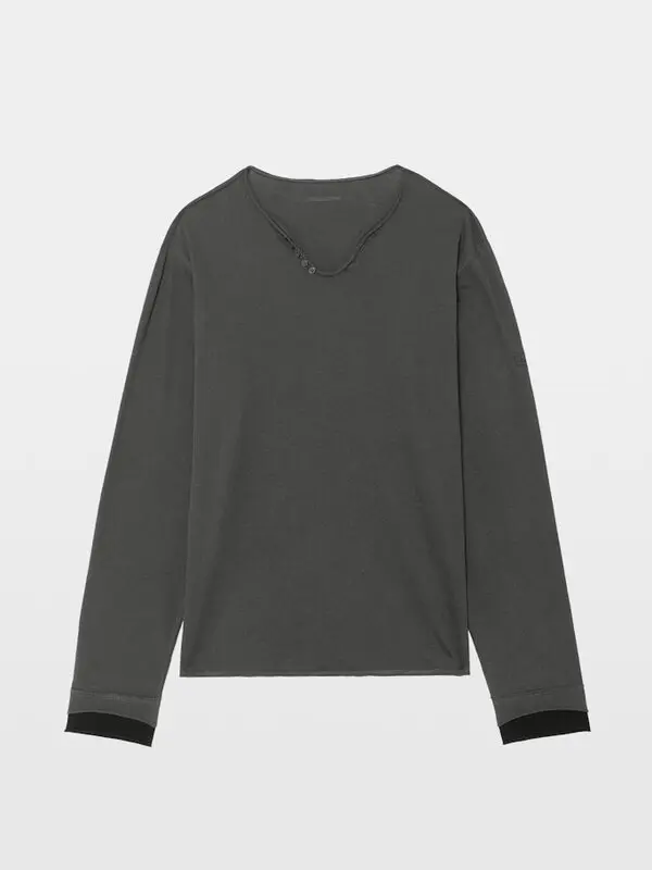 Zadig&Voltaire Monastir Henley T-shirt - Carbone