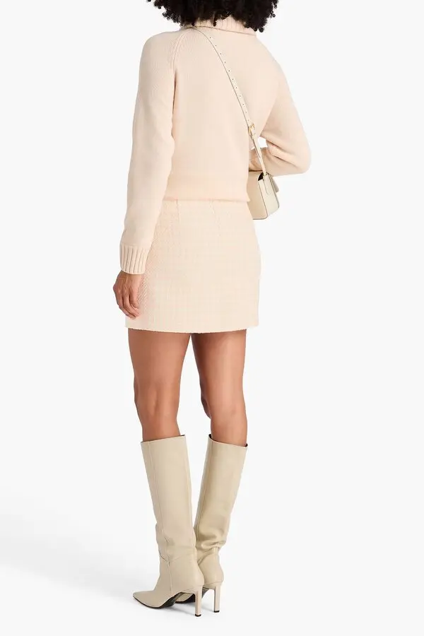 ANINE BING Vanessa Houndstooth Bouclétweed Mini Skirt
