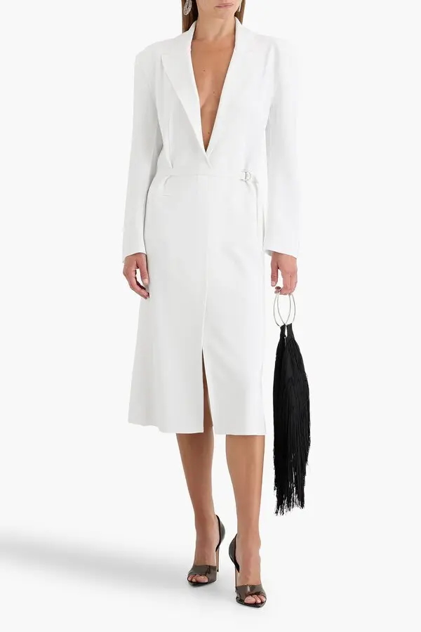 Norma Kamali Belted Cady Midi Dress