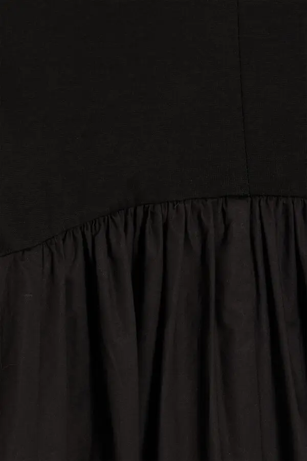 Max Mara Kaiser Belted Jersey-paneled Poplin Midi Dress