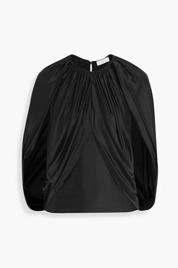 Rabanne Capeeffect Satinjersey Top - Black