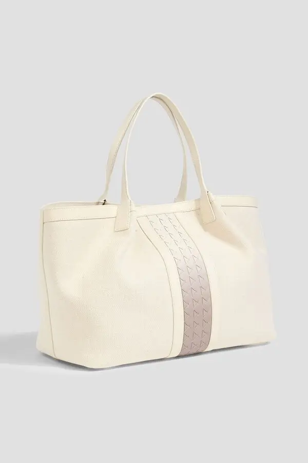 SERAPIAN Canvas Tote With Leather Trim
