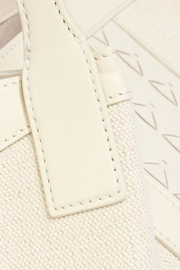 SERAPIAN Canvas Tote With Leather Trim