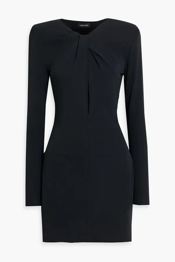 ANINE BING Amaya Cutout Stretch-jersey Mini Dress - Black