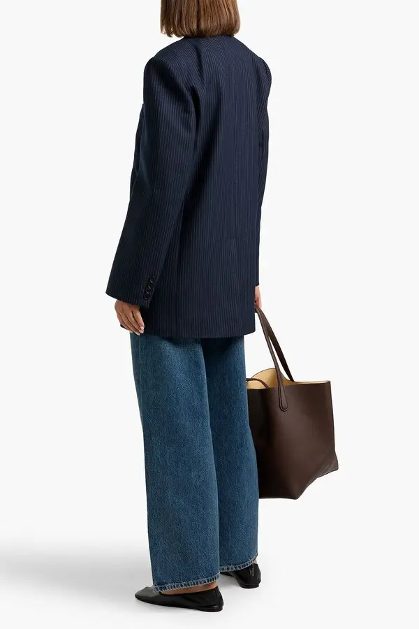 ANINE BING Declan Pinstriped Woolblend Twill Blazer