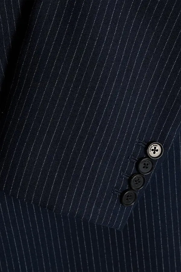 ANINE BING Declan Pinstriped Woolblend Twill Blazer