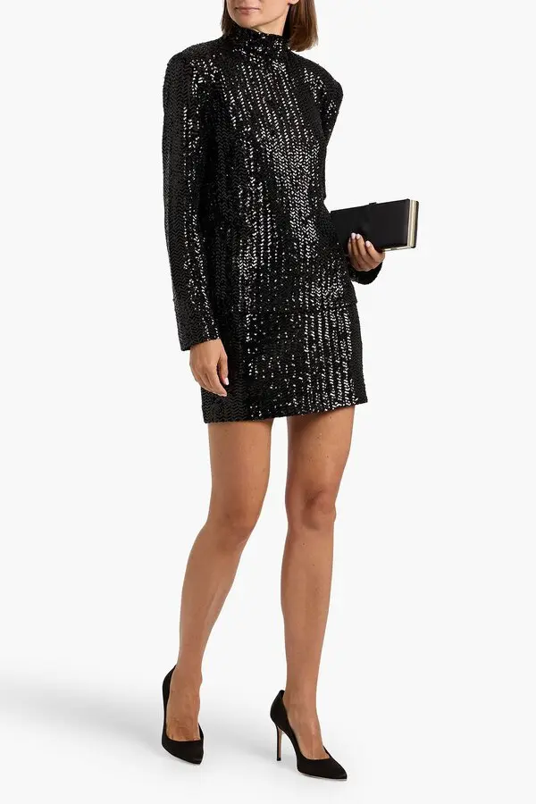 ANINE BING Josephine Sequined Tulle Top