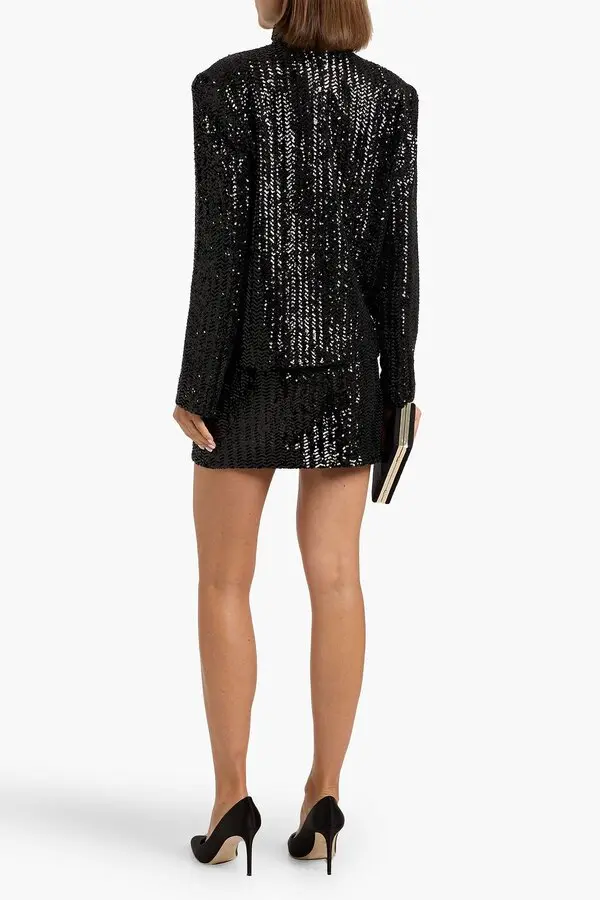 ANINE BING Josephine Sequined Tulle Top
