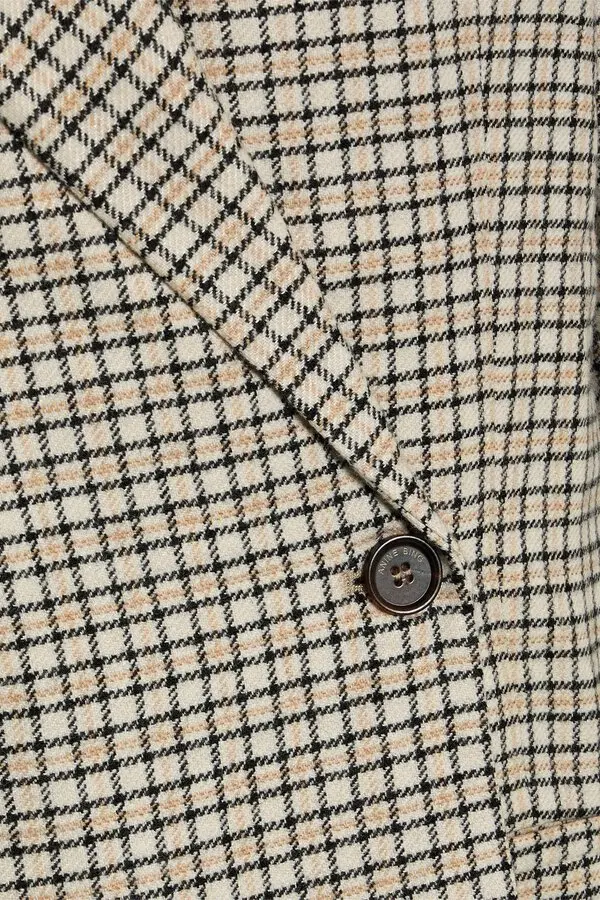 ANINE BING Kaia Doublebreasted Checked Woolblend Tweed Blazer