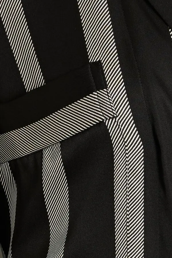 ANINE BING Lynette Striped Silk-blend Satin Shirt