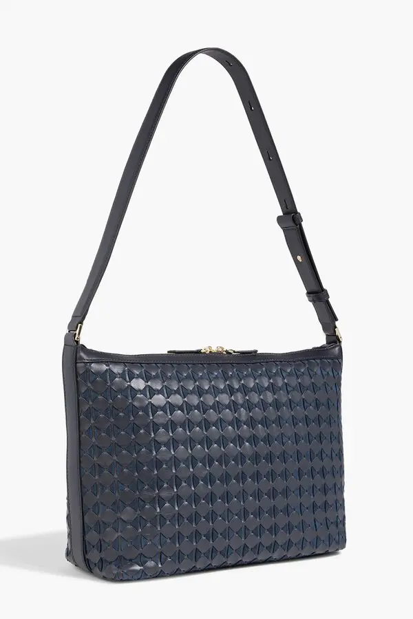 SERAPIAN Ani Woven Leather And Suede Shoulder Bag