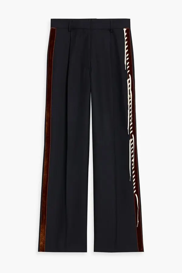 Dries Van Noten Fringed Wool Wideleg Pants