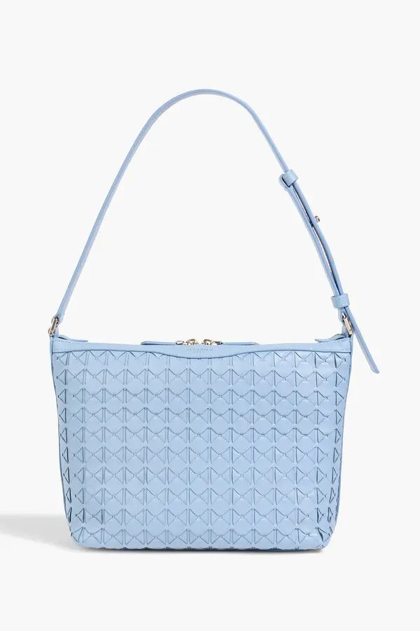 SERAPIAN Ani Mosaico Woven Leather Shoulder Bag - Light Blue