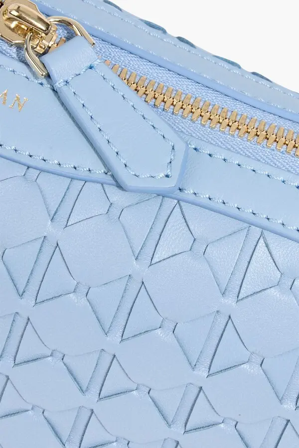SERAPIAN Ani Mosaico Woven Leather Shoulder Bag - Light Blue