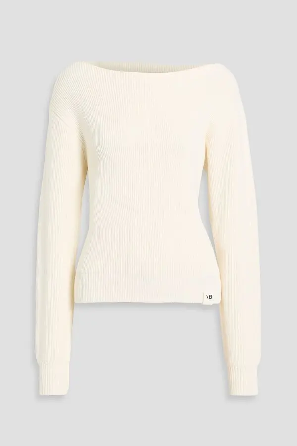 Victoria Beckham Ribbed Cotton-blend Sweater
