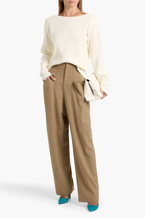 Victoria Beckham Ribbed Cotton-blend Sweater