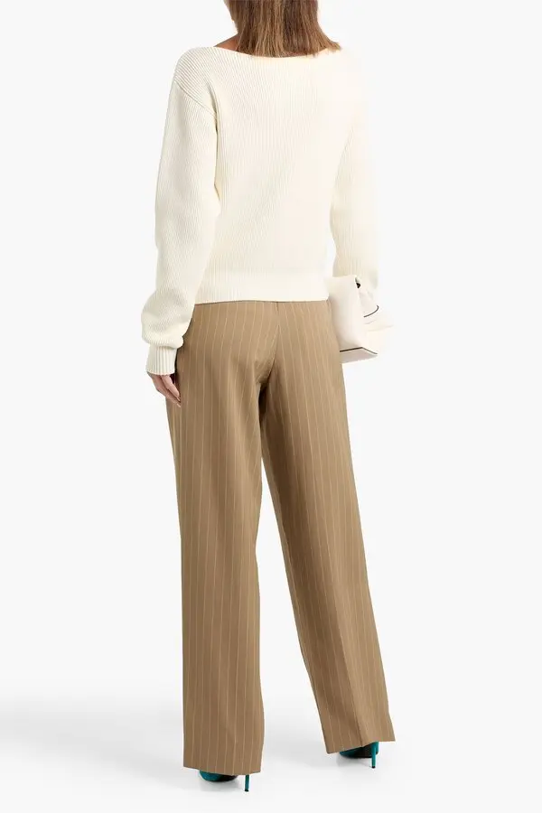 Victoria Beckham Ribbed Cotton-blend Sweater