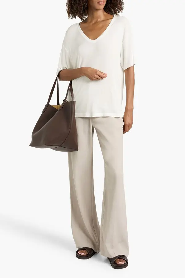 ANINE BING Kline Crepe Straight-leg Pants